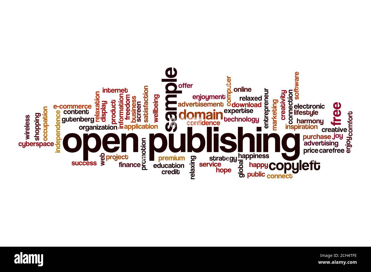 Open publishing cloud concept on white background Stock Photo - Alamy