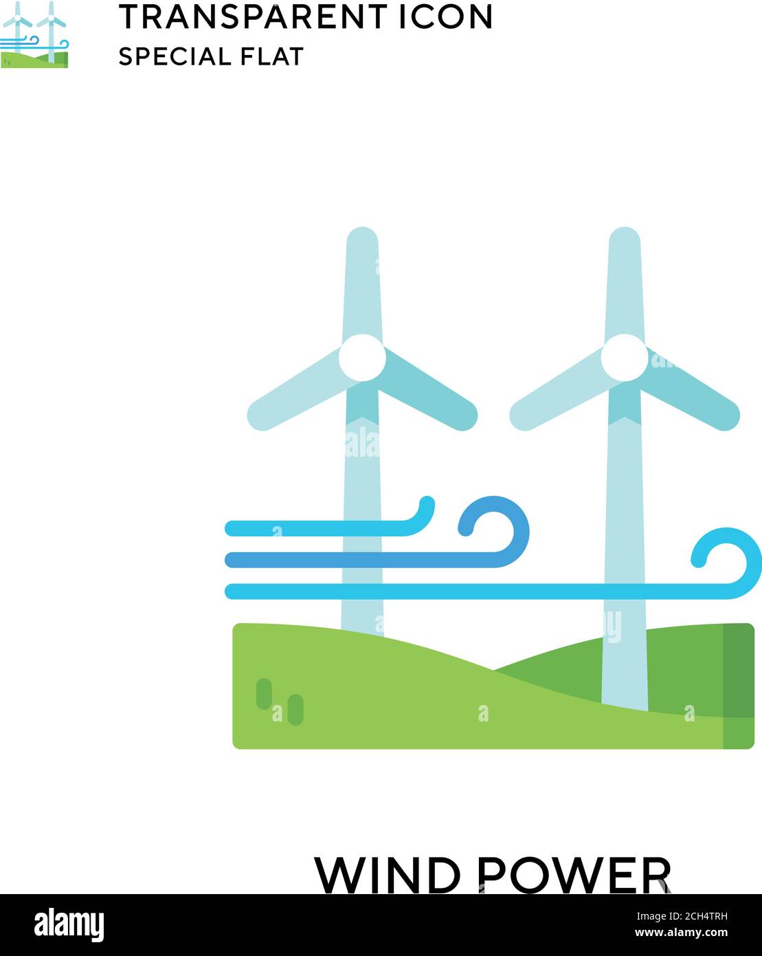 Wind power vector icon. Flat style illustration. EPS 10 vector Stock ...
