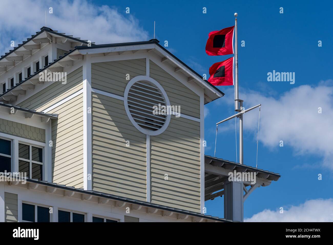 Hurricane warning flag hi-res stock photography and images - Alamy