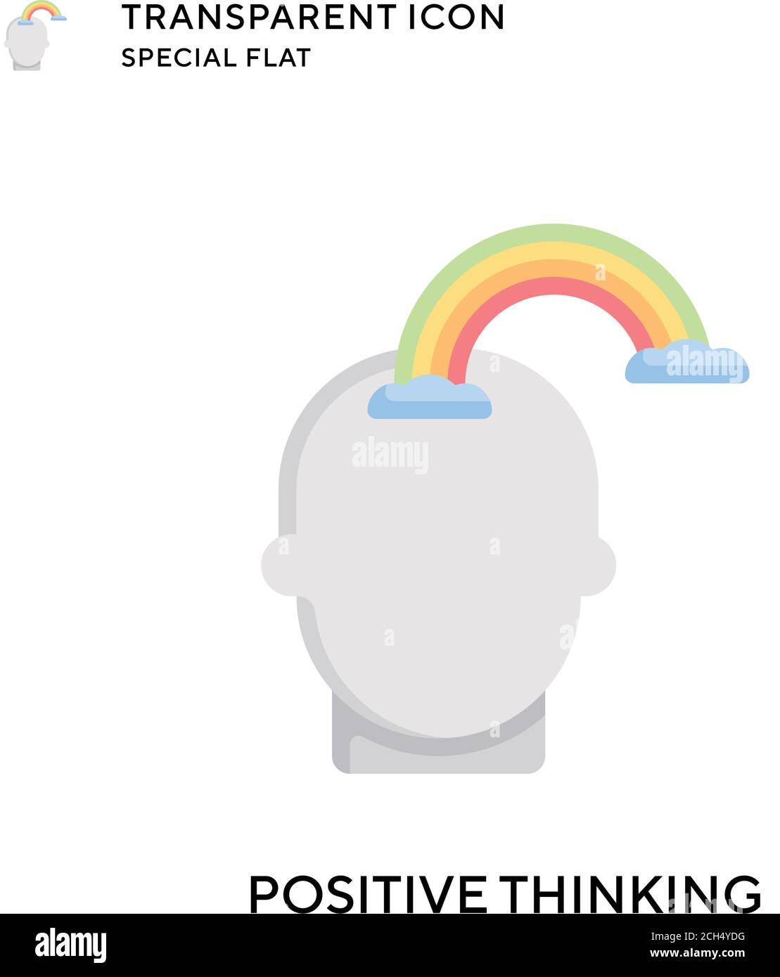 Positive thinking vector icon. Flat style illustration. EPS 10 vector ...