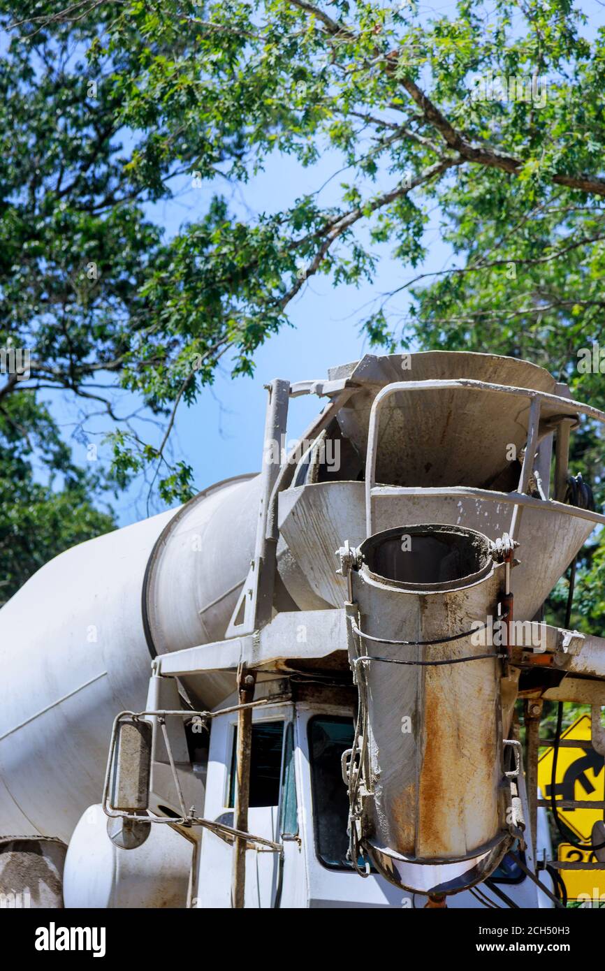 Sidewalk Cement Mixer Pouring
