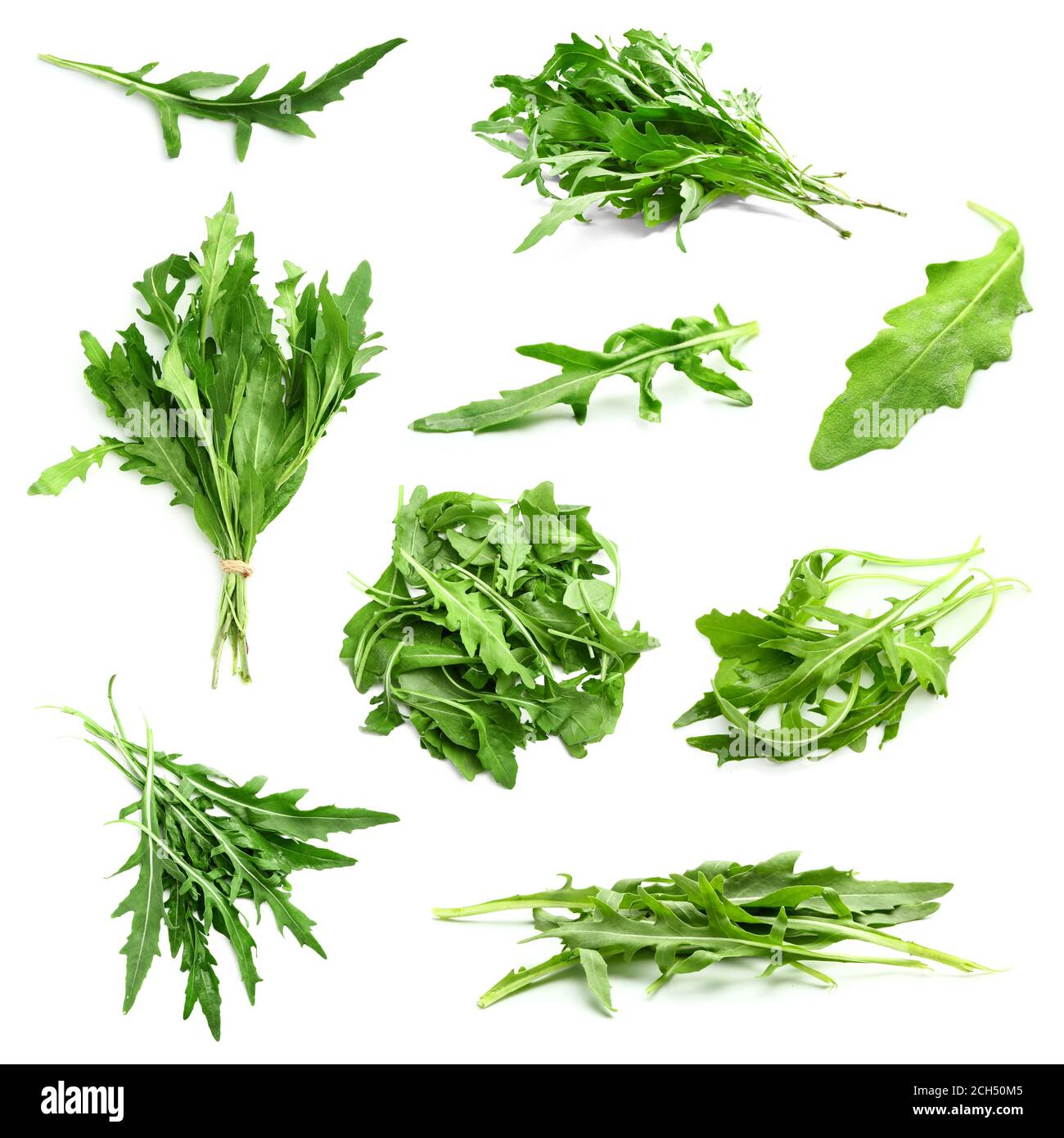 Fresh arugula on white background Stock Photo - Alamy