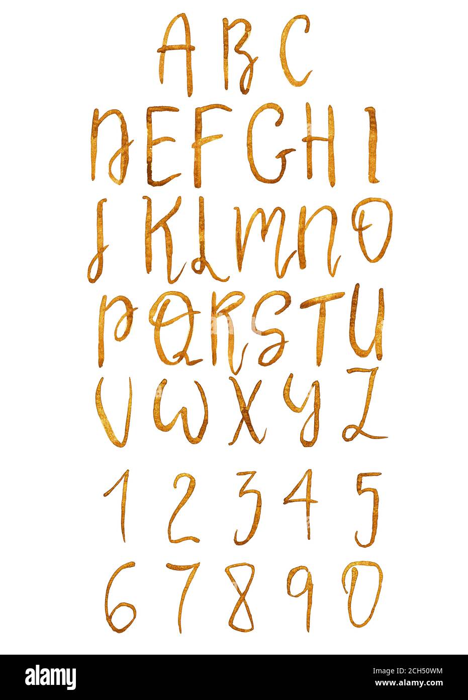 Coffee alphabet and numbers on white background Stock Photo - Alamy