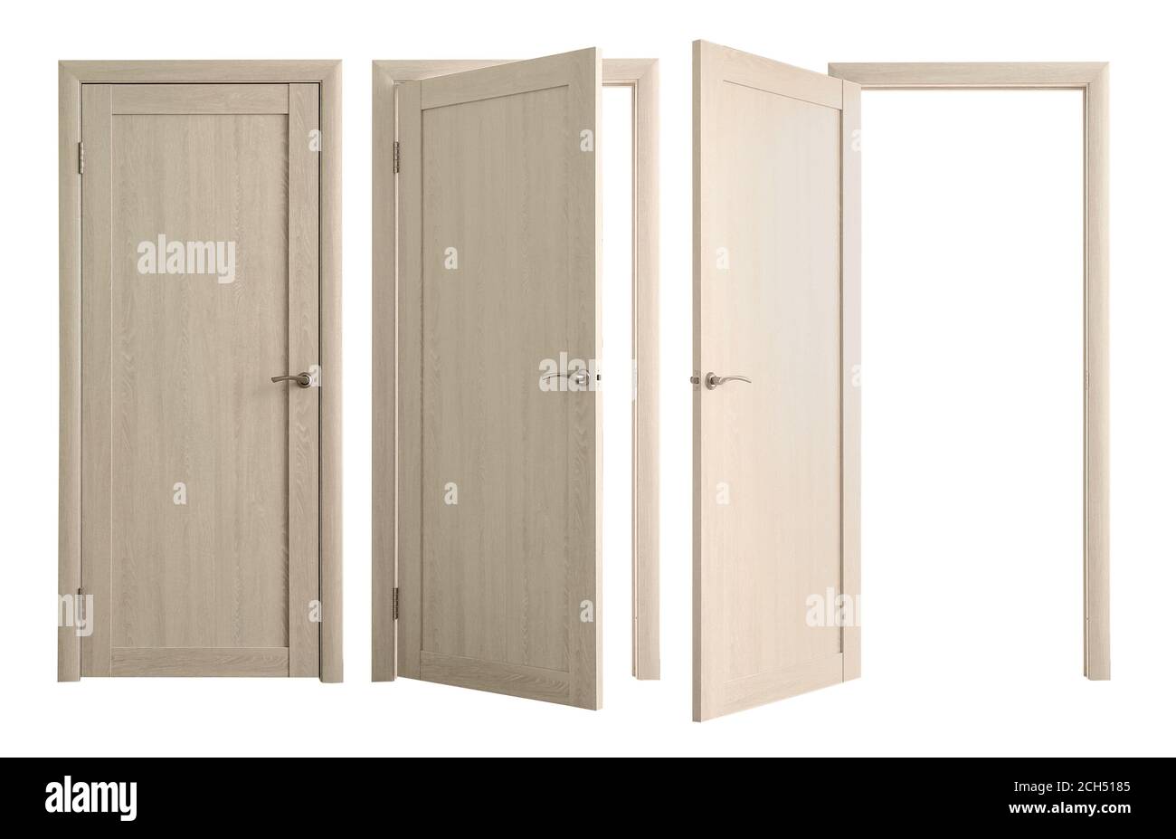 Set of doors on white background Stock Photo - Alamy