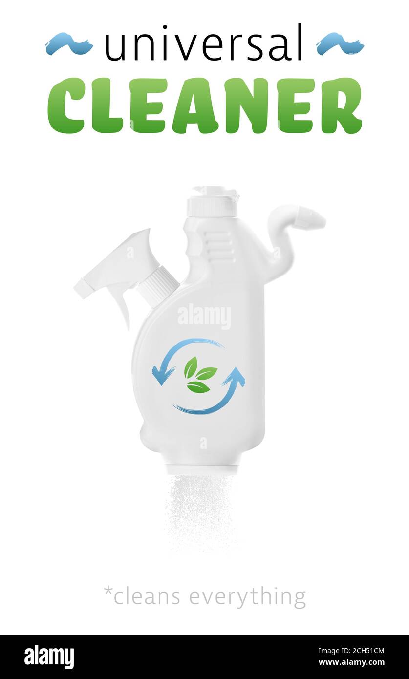 Multifunctional universal detergent on white background Stock Photo - Alamy