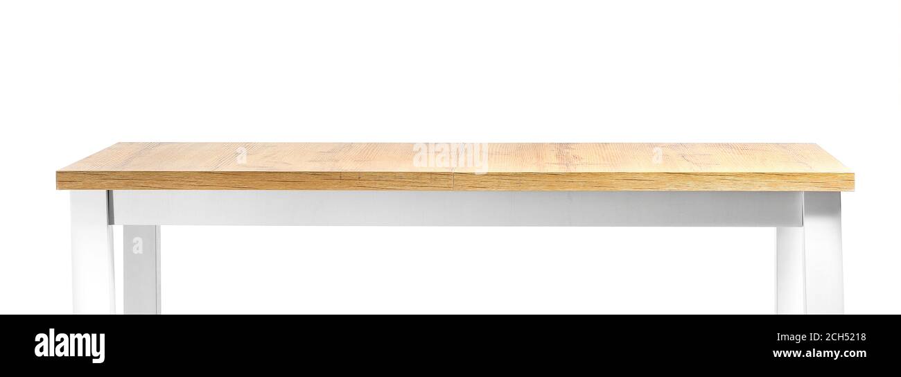 Clean kitchen table on white background Stock Photo - Alamy