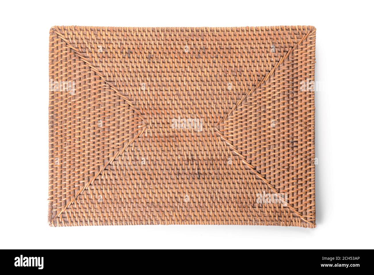 Wicker mat on white background Stock Photo - Alamy