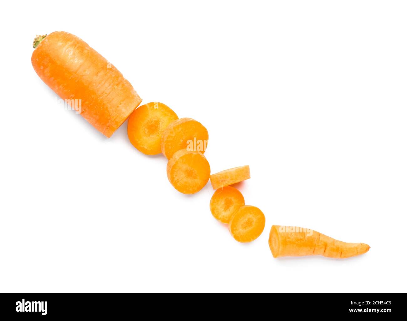 Cut fresh carrot on white background Stock Photo - Alamy