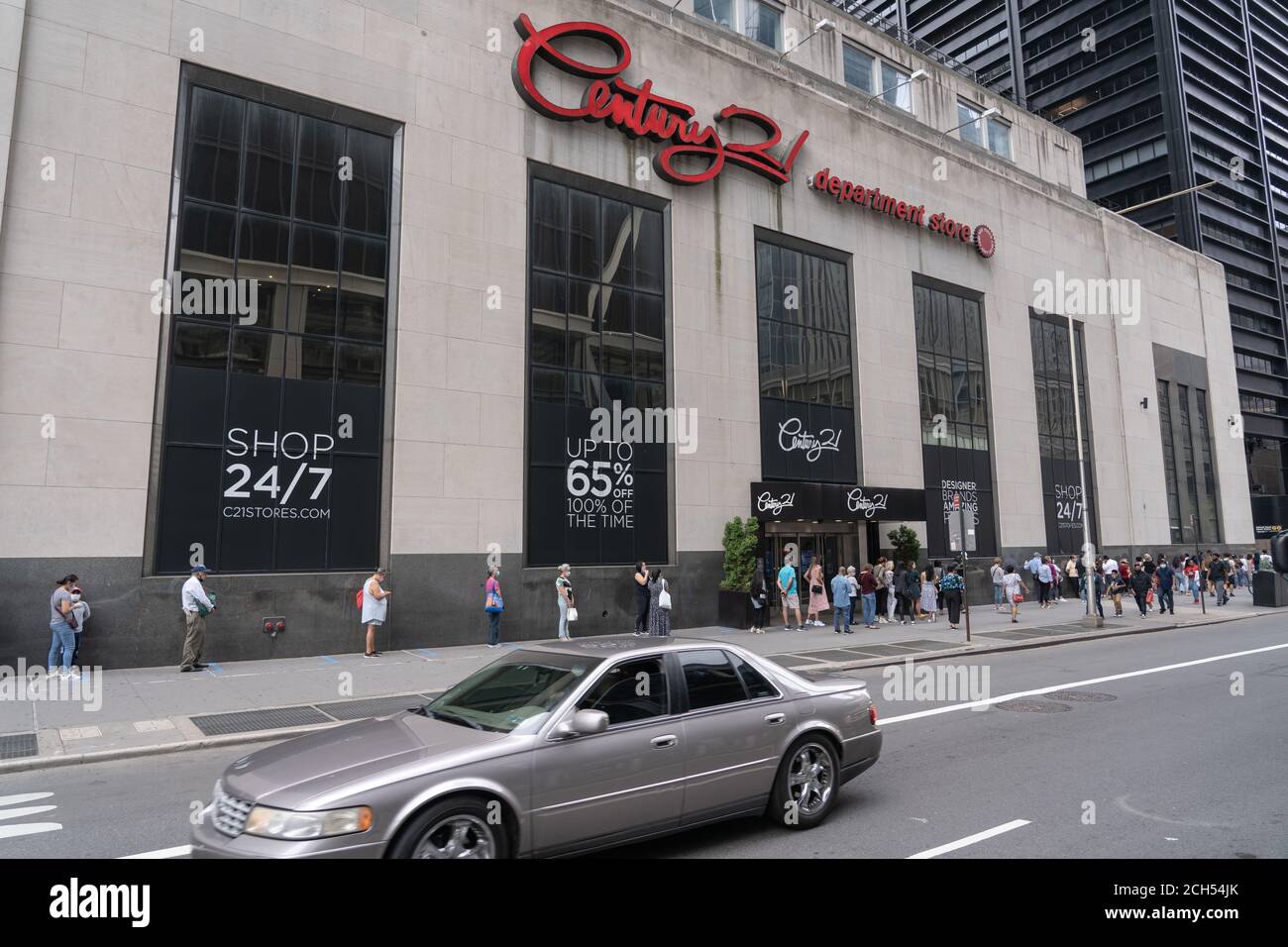 NEW YORK, NY - SEPTEMBER 13: Century 21 department store logo and store ...