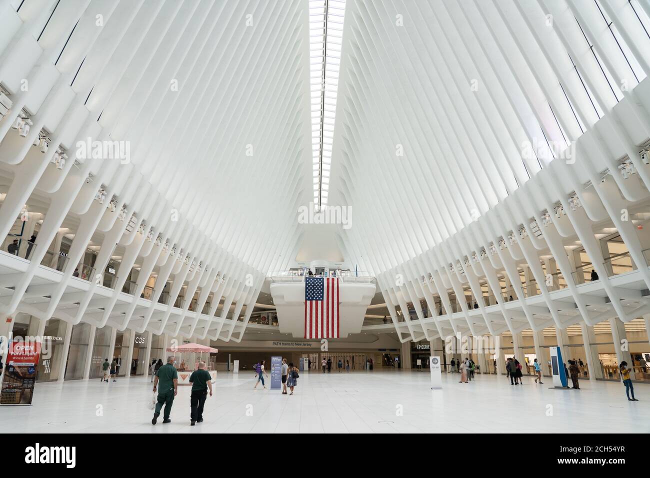NEW YORK, NEW YORK - SEPTEMBER 13, 2020: The Oculus transit hub seen as ...