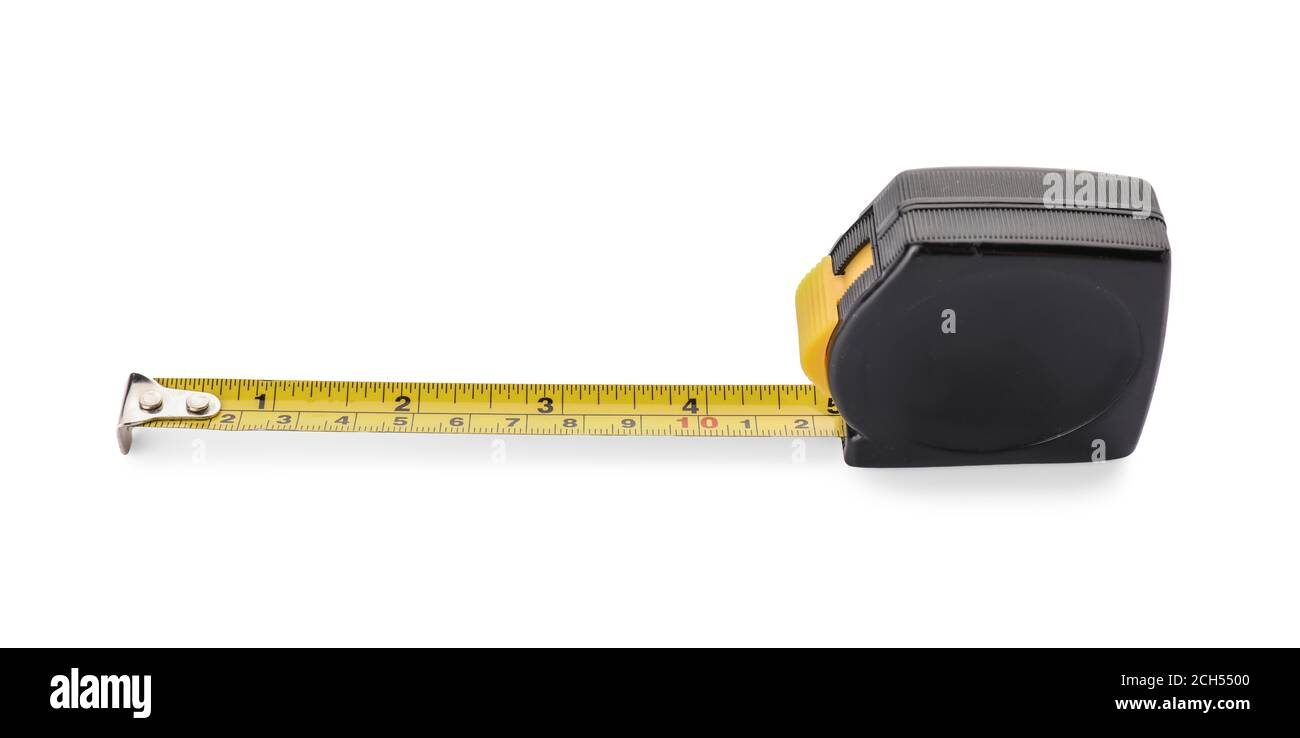 Measuring tape on white background Stock Photo - Alamy