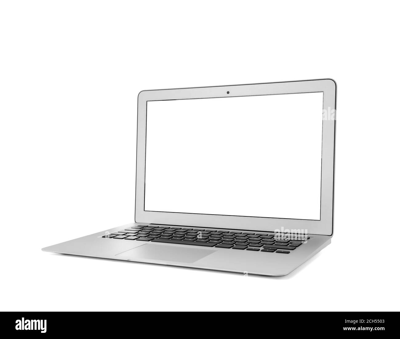 Modern laptop on white background Stock Photo - Alamy