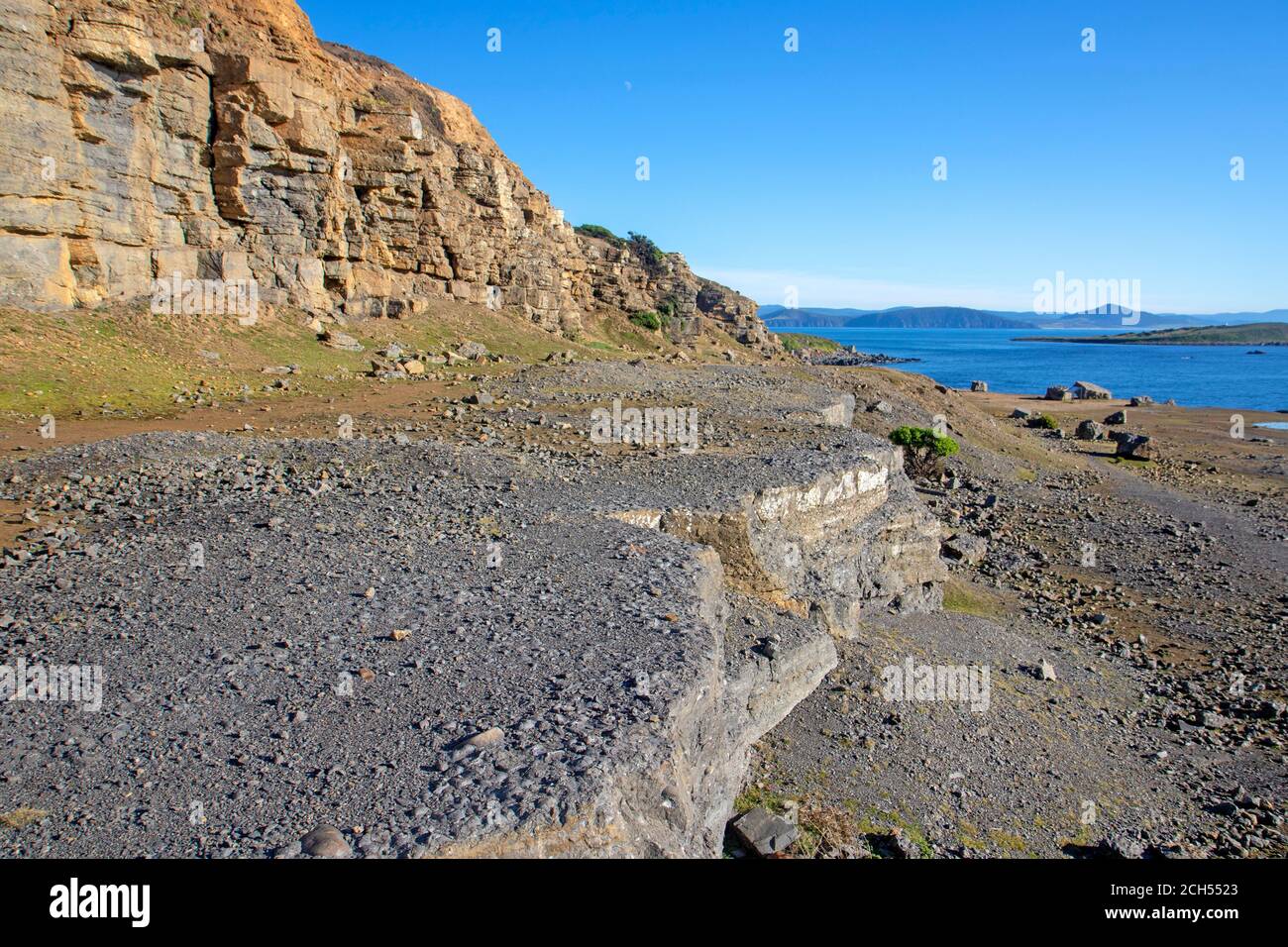 The Fossil Cliffs on Maria Island Stock Photo - Alamy