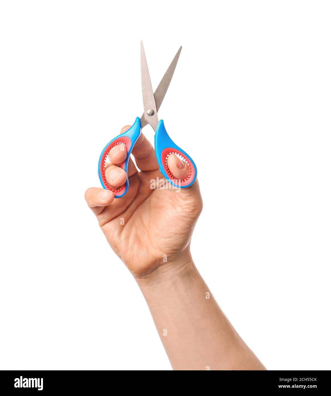 Man holding scissors on Cut Out Stock Images & Pictures - Alamy