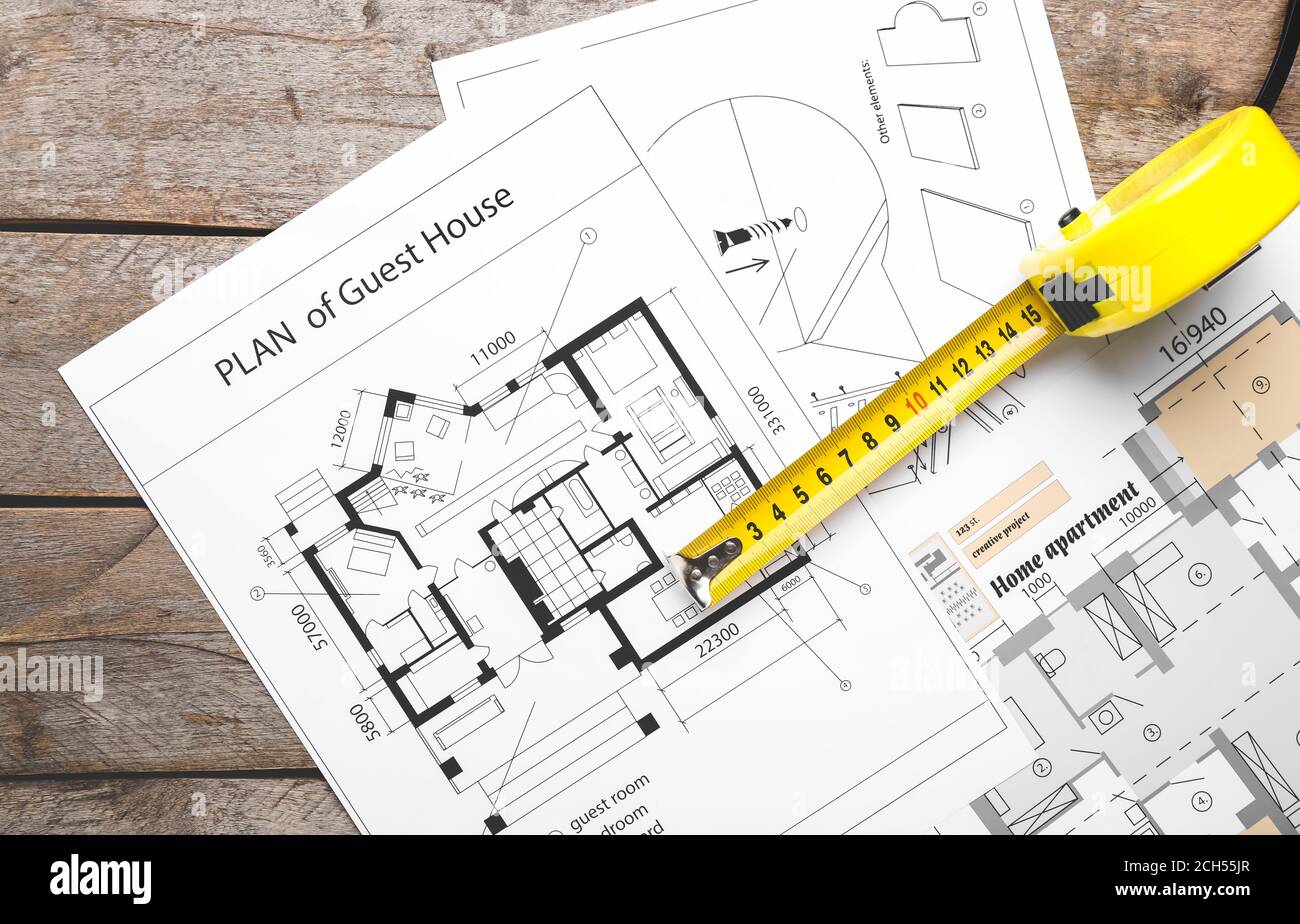 Measuring tape blueprints on hi-res stock photography and images - Alamy