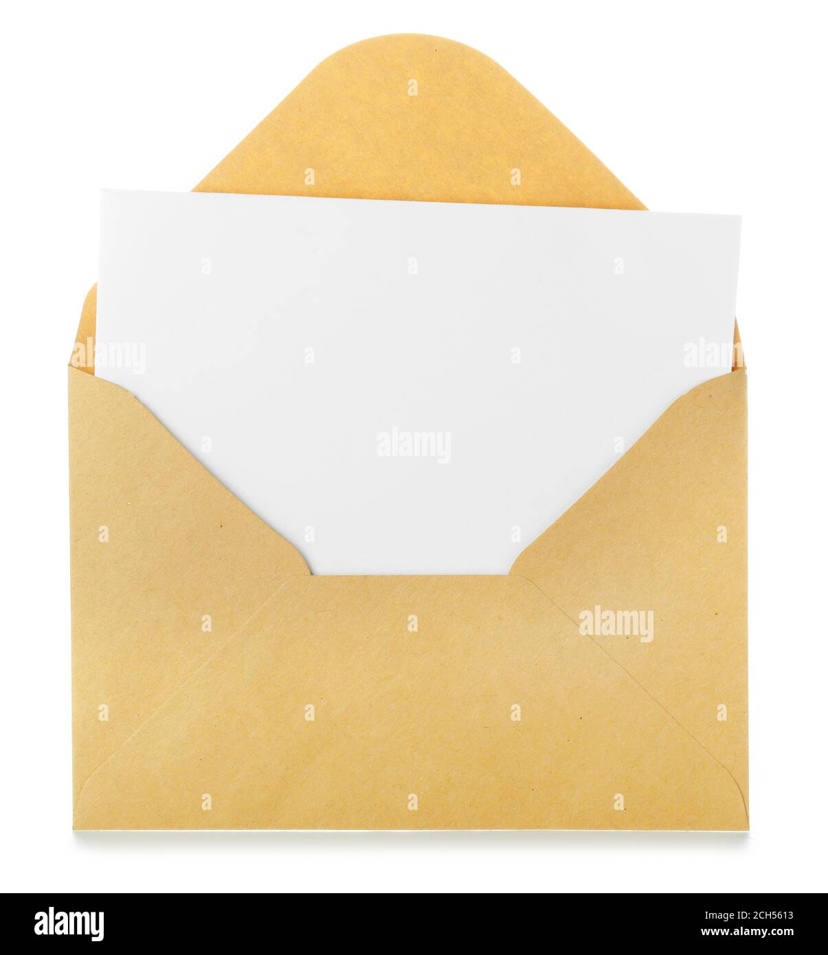 Blank card with envelope on white background Stock Photo - Alamy