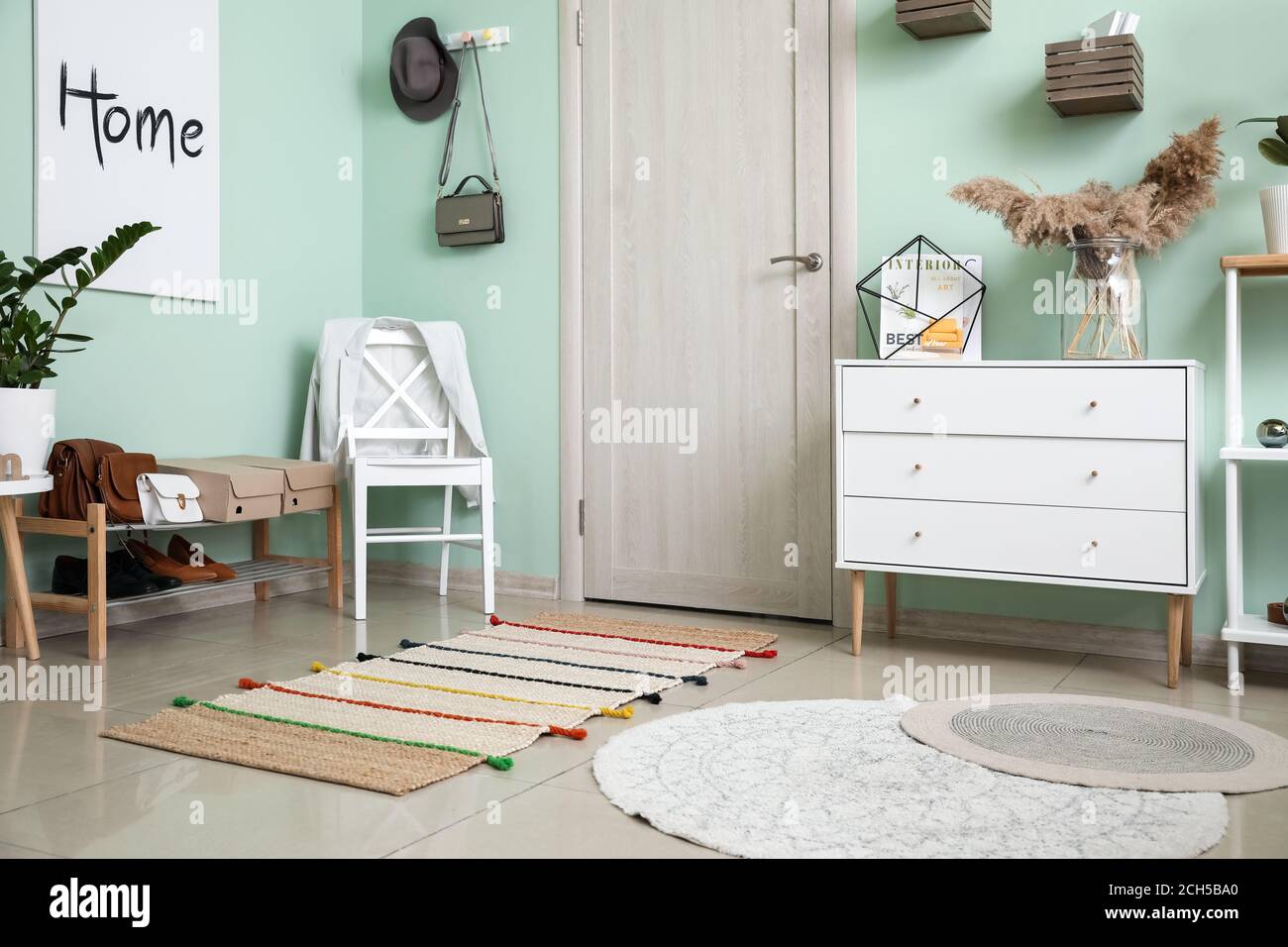 Stylish interior of modern hall Stock Photo - Alamy
