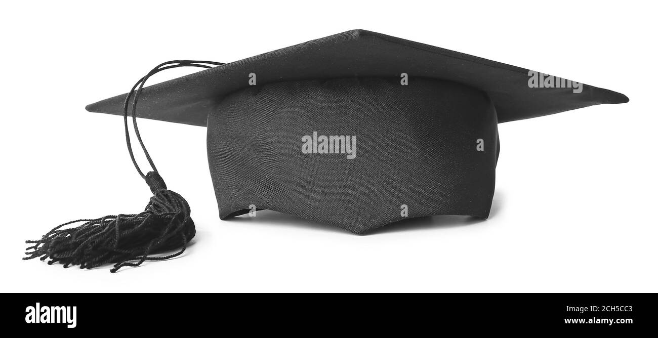 Graduation hat on white background Stock Photo - Alamy