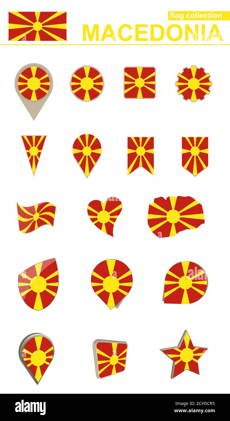 Macedonia Flag Collection. Big set for design. Vector Illustration ...
