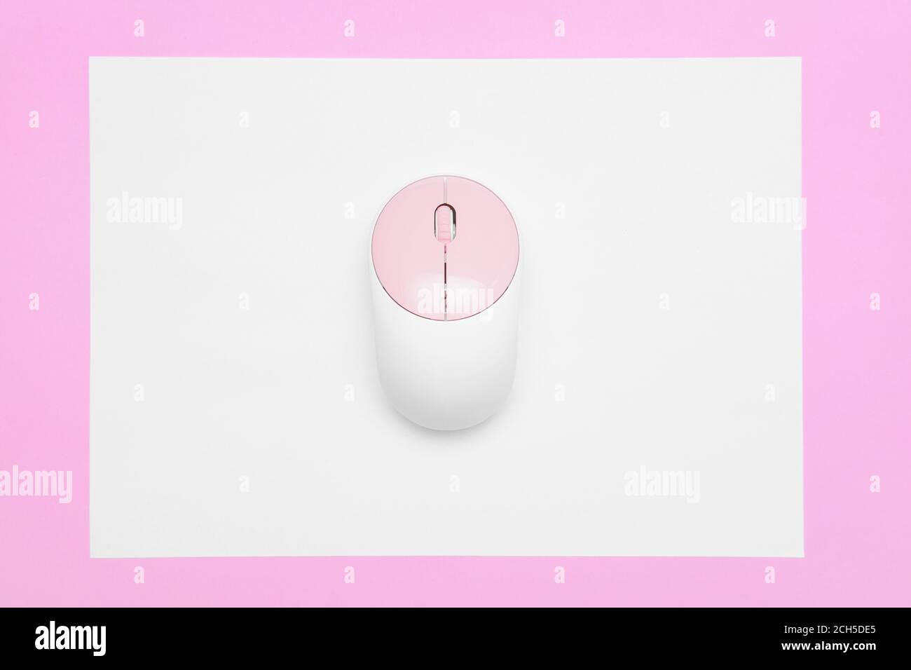 Modern computer mouse on color background Stock Photo - Alamy
