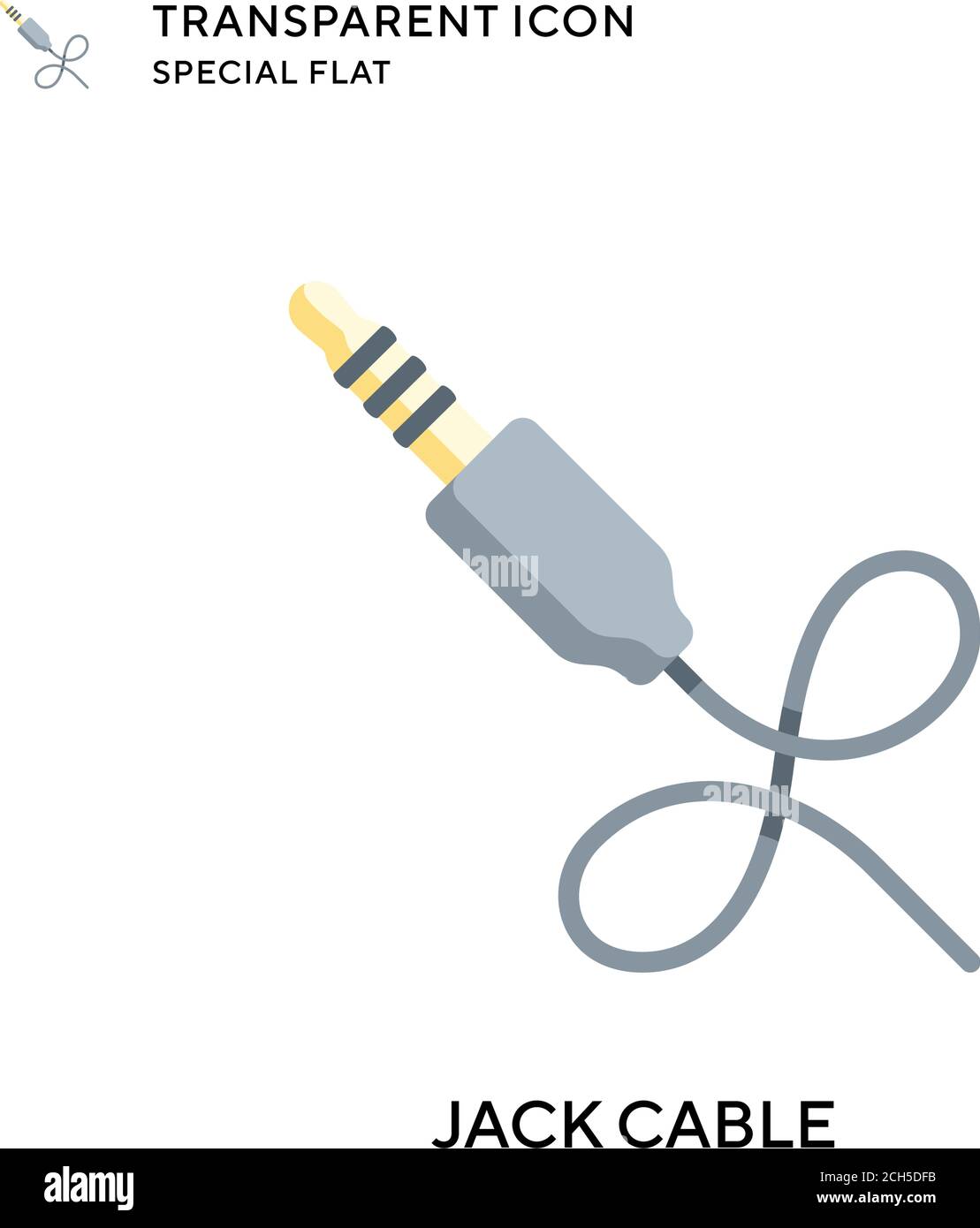Jack cable vector icon. Flat style illustration. EPS 10 vector Stock ...