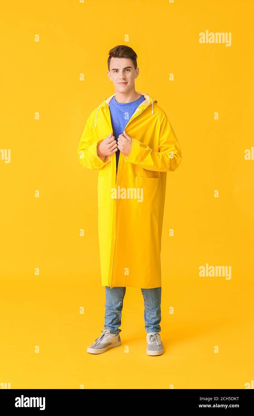 Wet look raincoat hi-res stock photography and images - Alamy