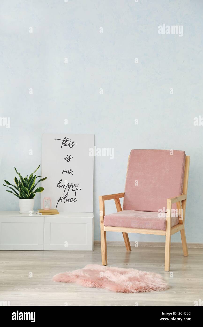 Interior of modern room with armchair Stock Photo - Alamy