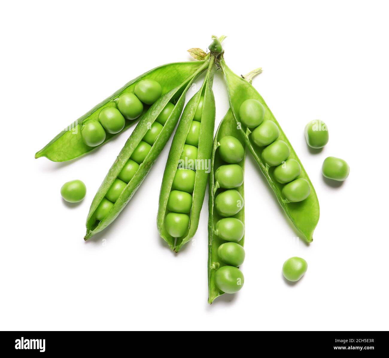 Tasty fresh peas on white background Stock Photo - Alamy