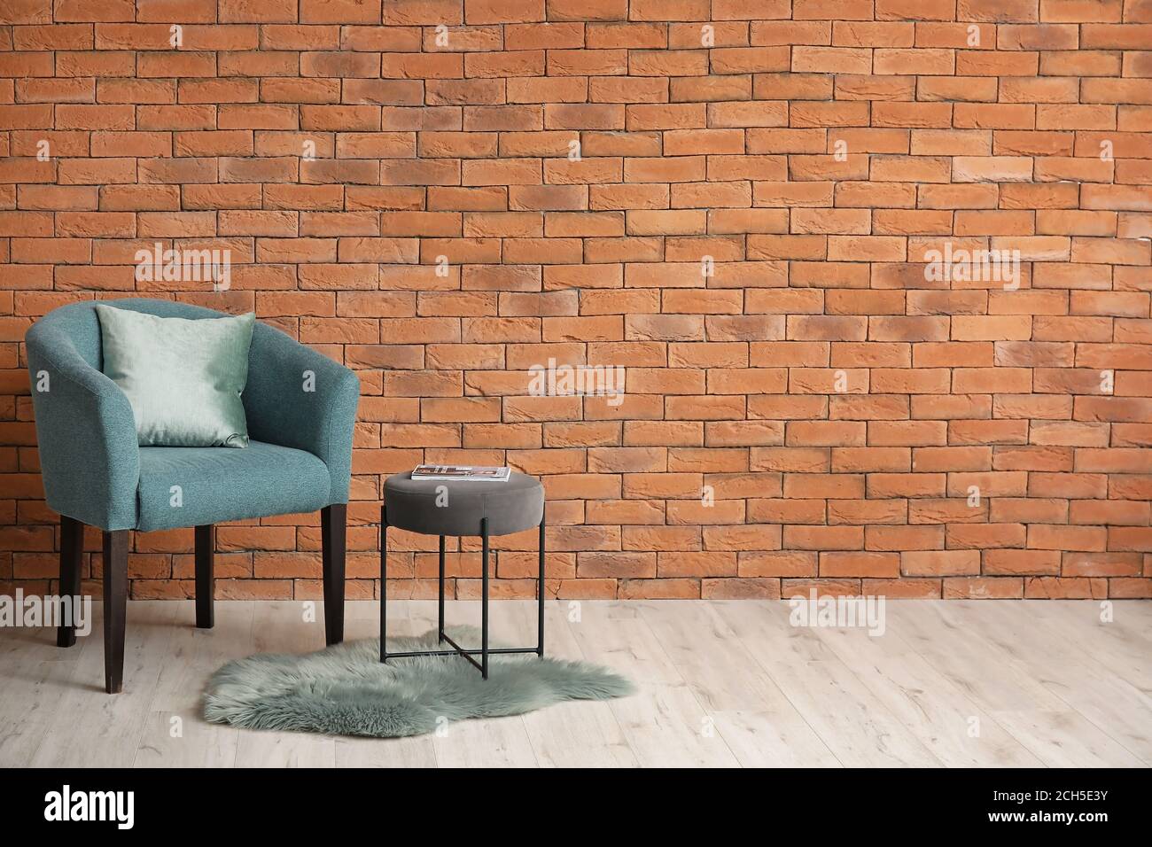 Interior of modern room with armchair Stock Photo - Alamy