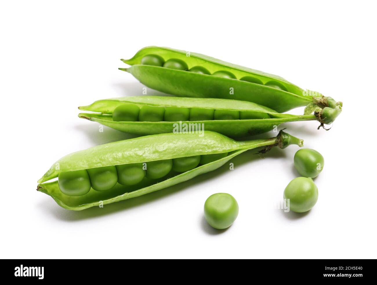 Tasty fresh peas on white background Stock Photo - Alamy