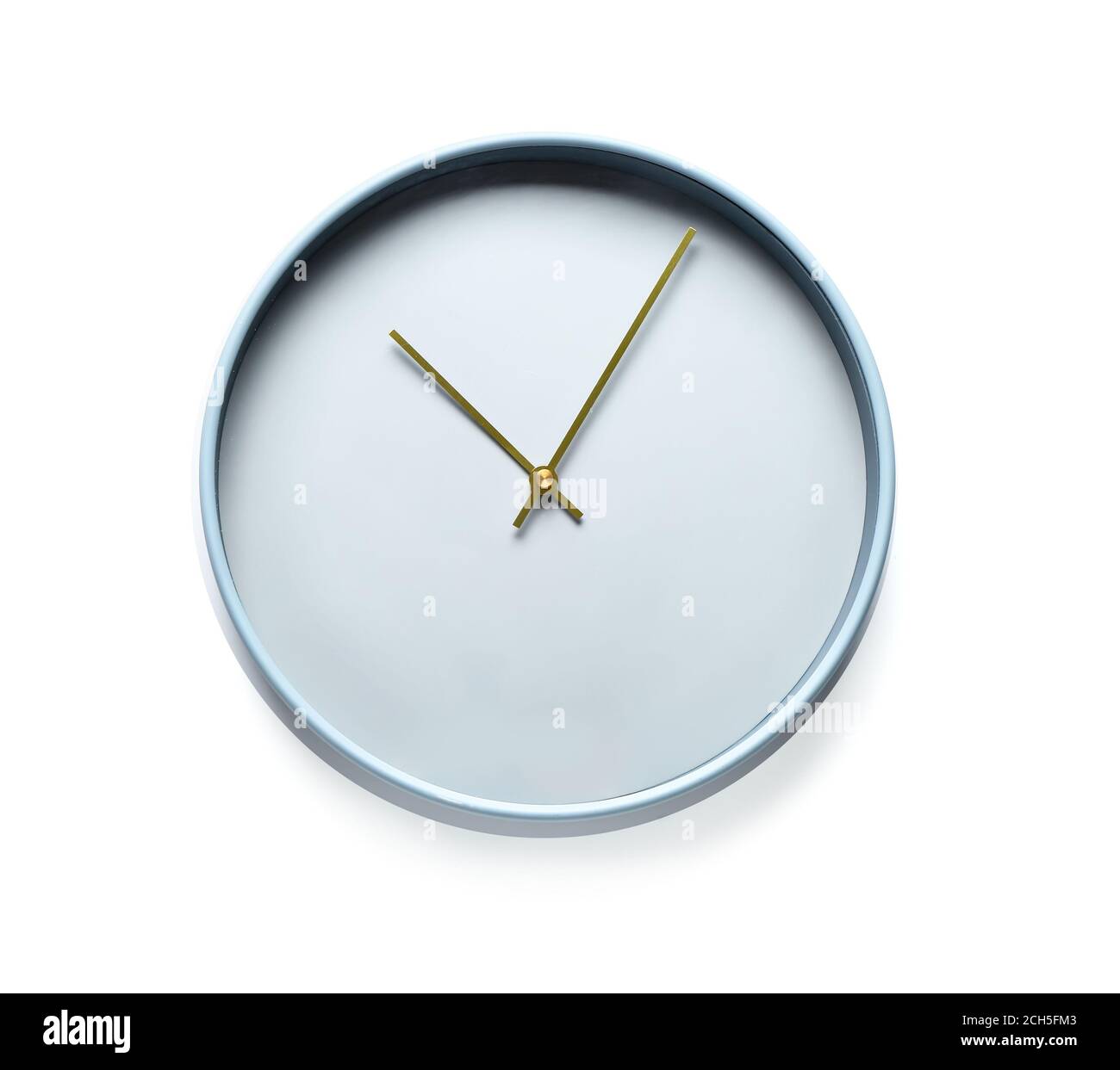 Simple clock on white background Stock Photo - Alamy