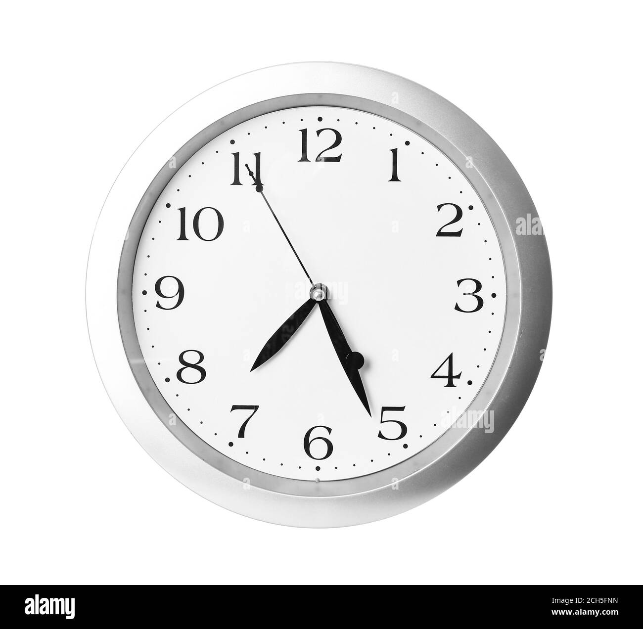 Simple clock on white background Stock Photo - Alamy