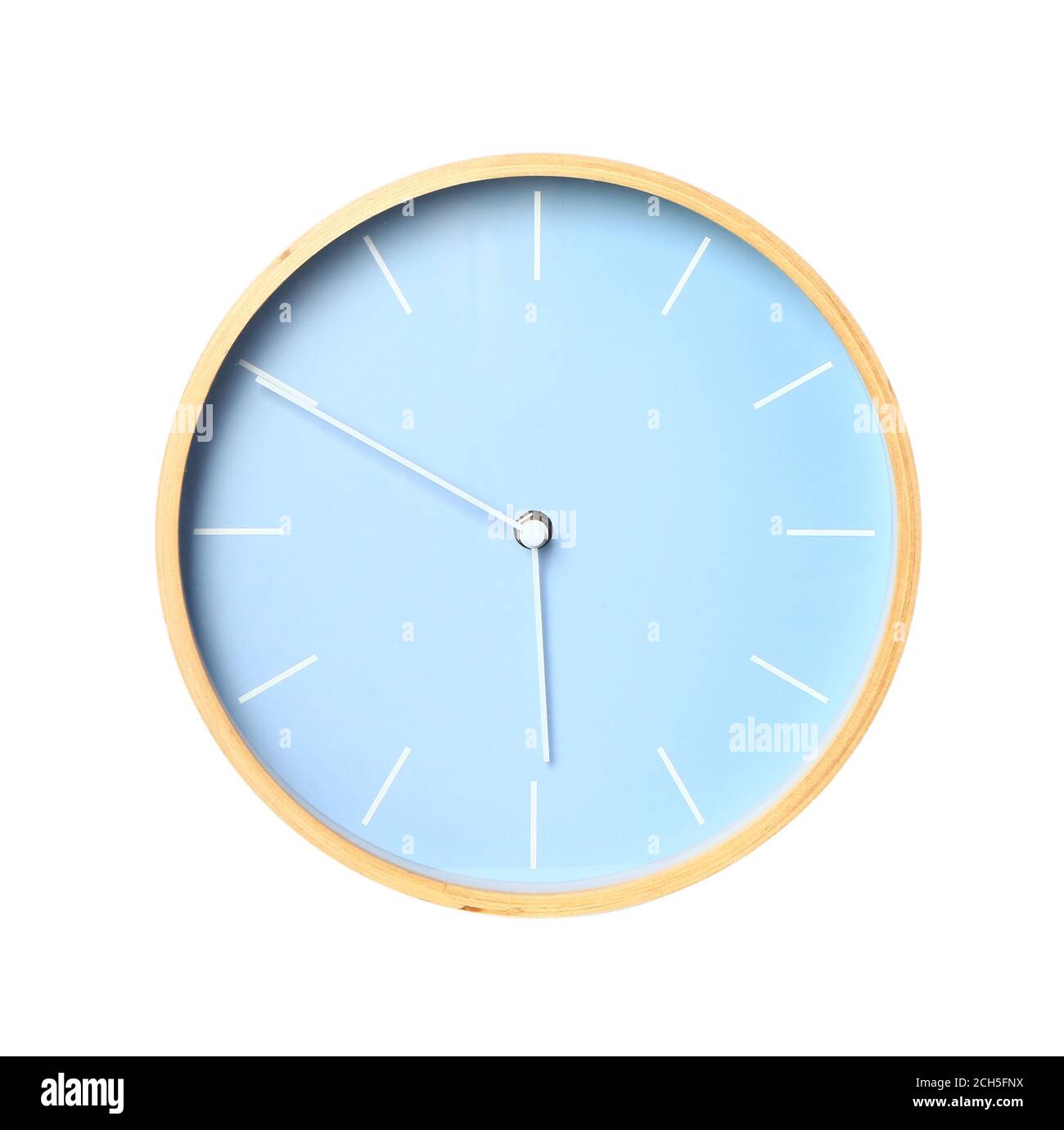Simple clock on white background Stock Photo - Alamy