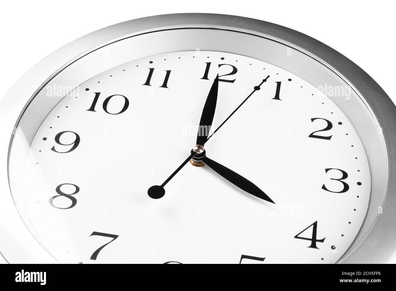 Simple clock on white background, closeup Stock Photo - Alamy