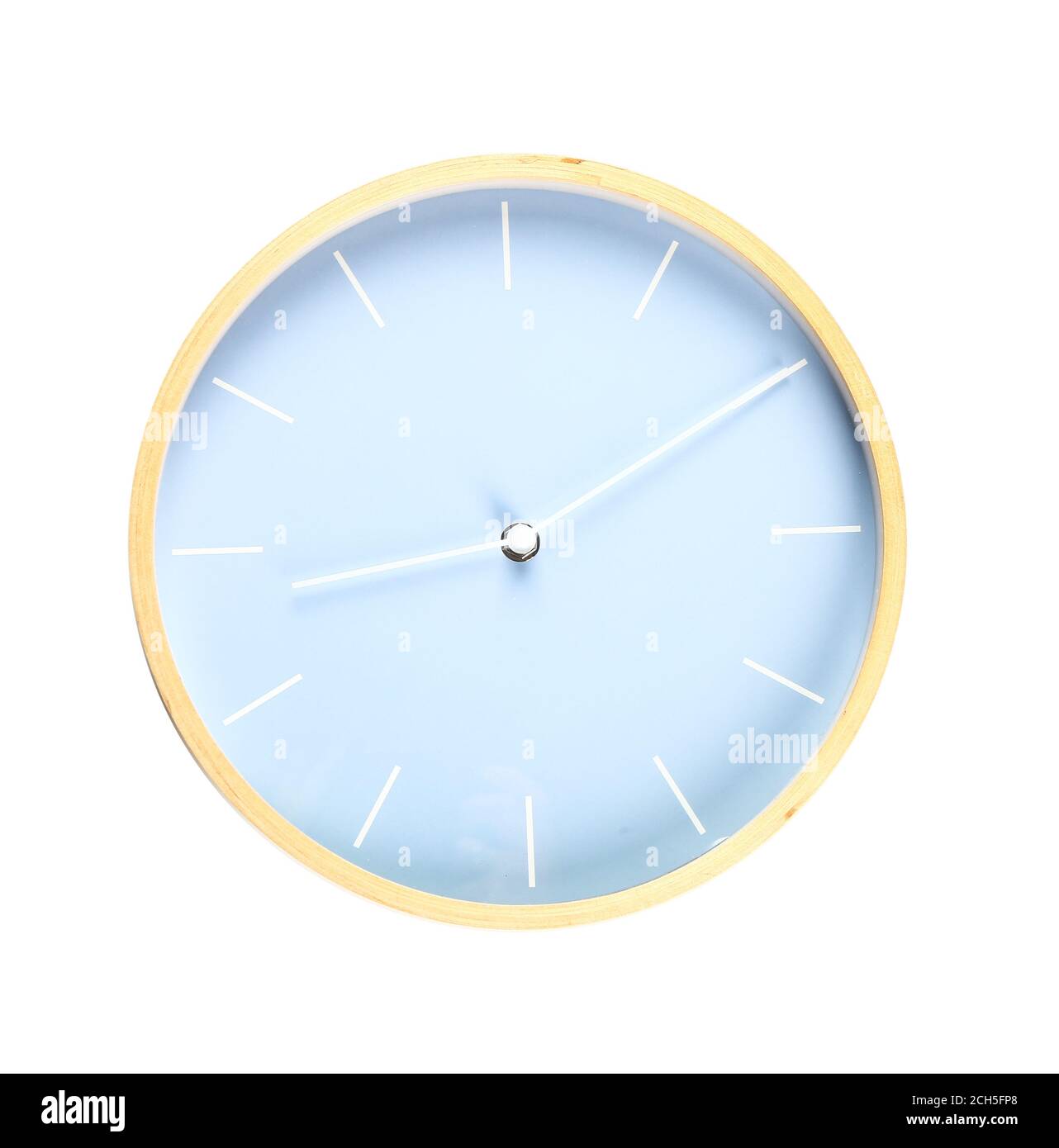 Simple clock on white background Stock Photo - Alamy