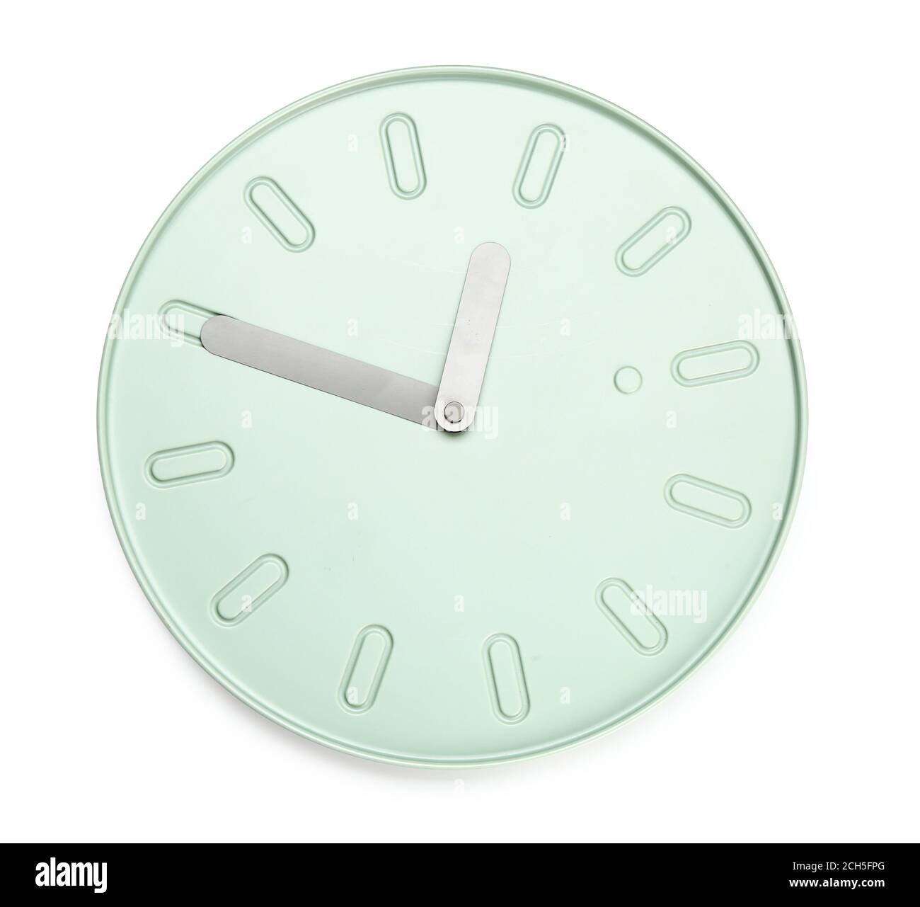 Simple clock on white background Stock Photo - Alamy