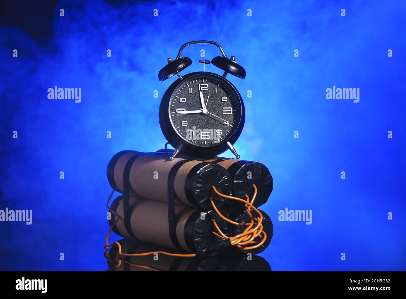 Bomb with clock timer on dark color background Stock Photo - Alamy