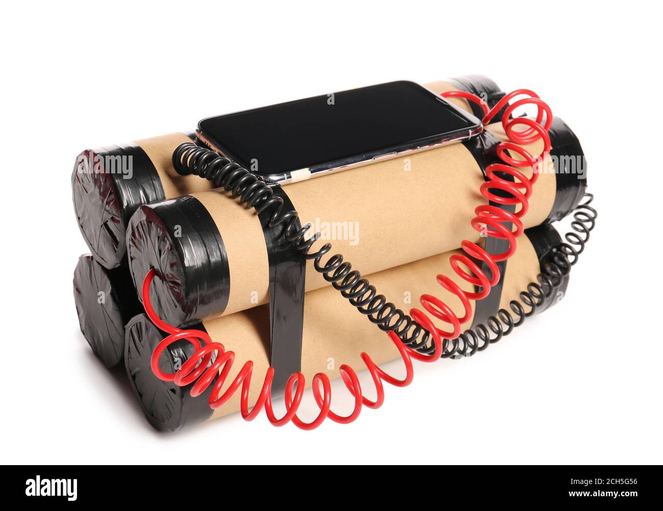 Bomb with timer on white background Stock Photo - Alamy
