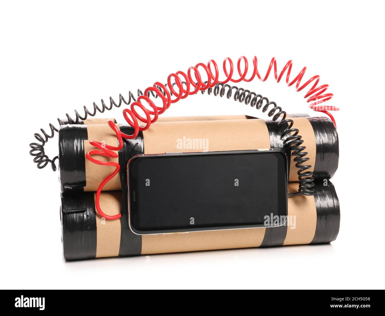 Bomb with timer on white background Stock Photo - Alamy