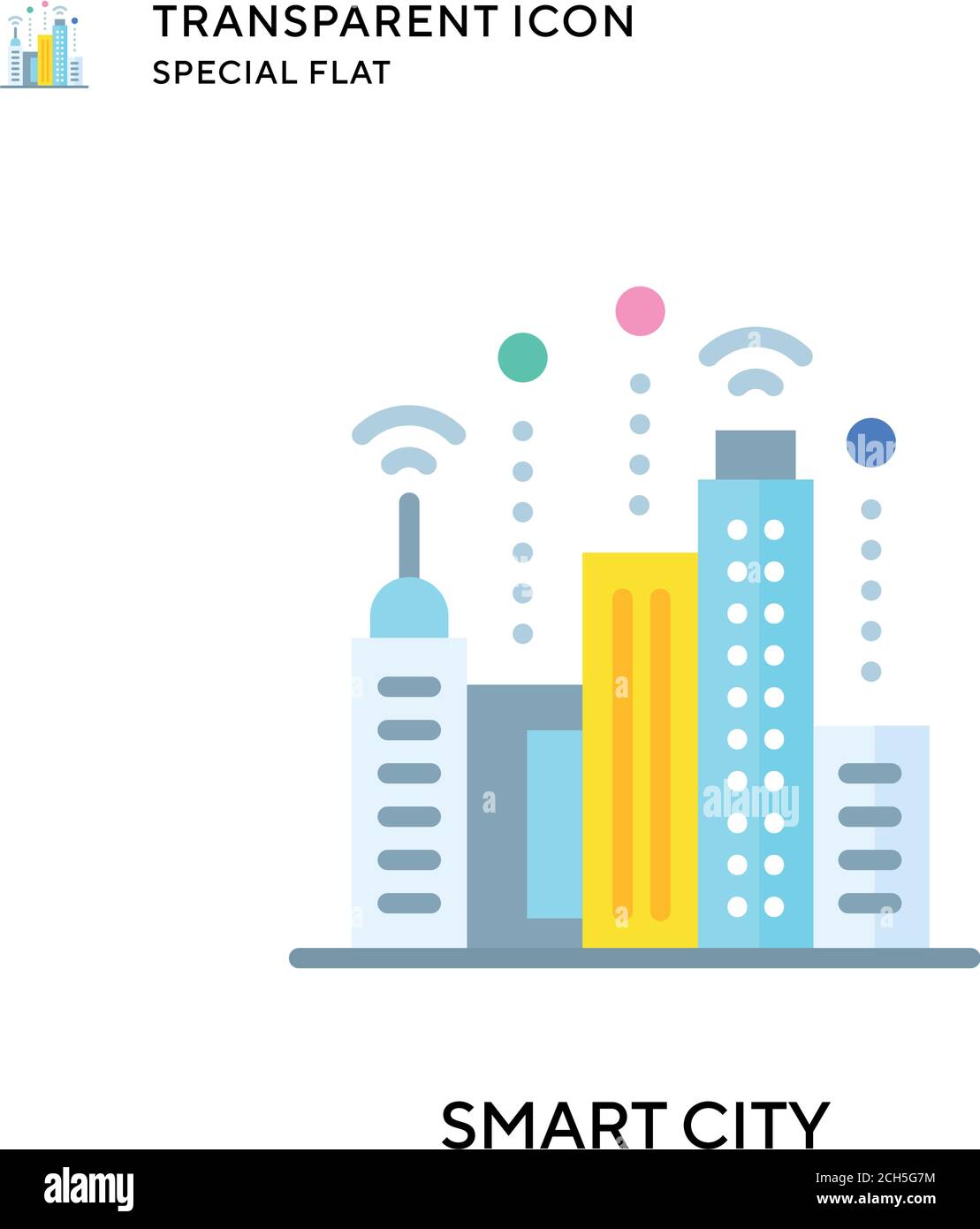 Smart city vector icon. Flat style illustration. EPS 10 vector Stock ...