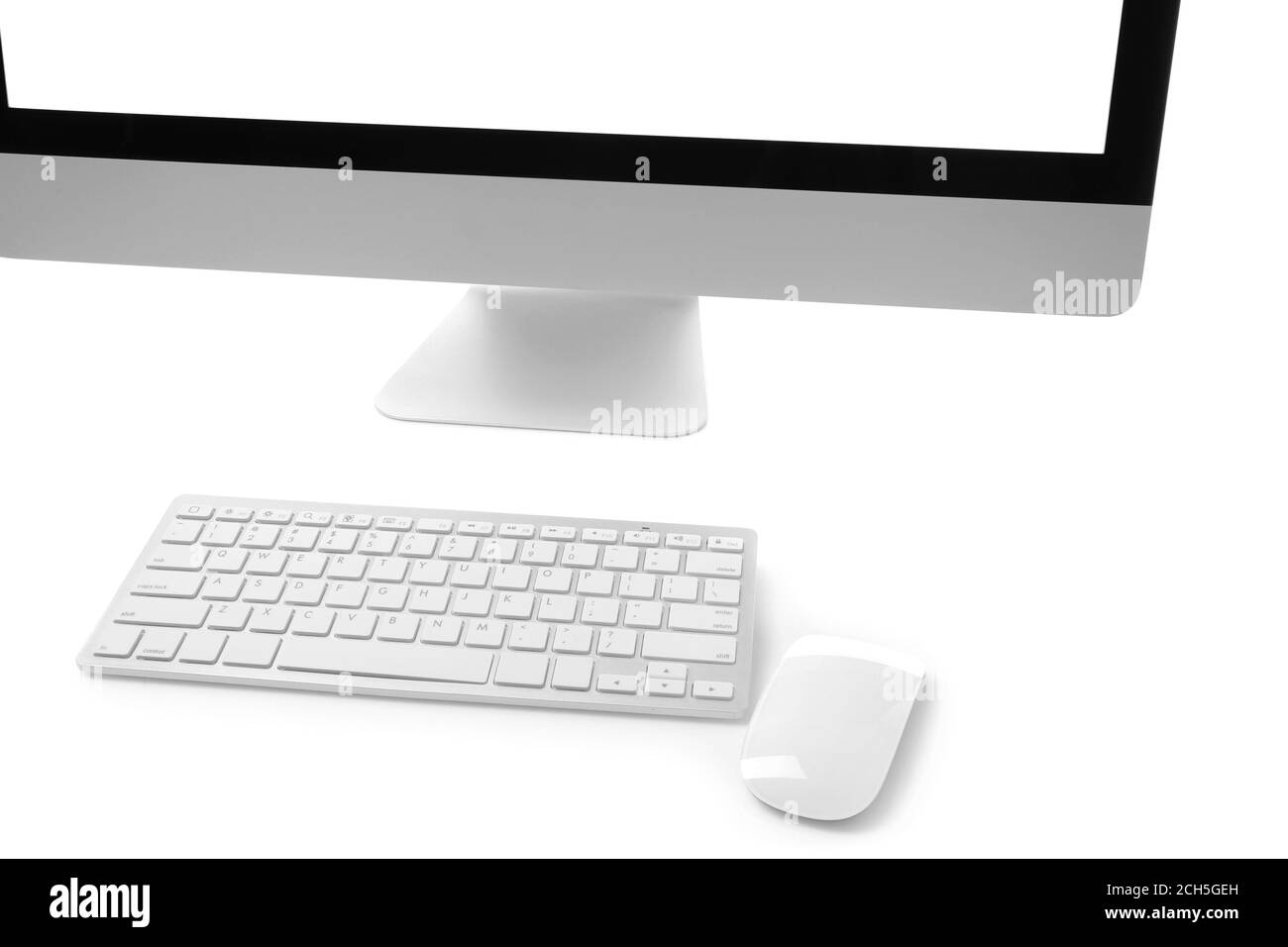 Modern computer on white background Stock Photo - Alamy