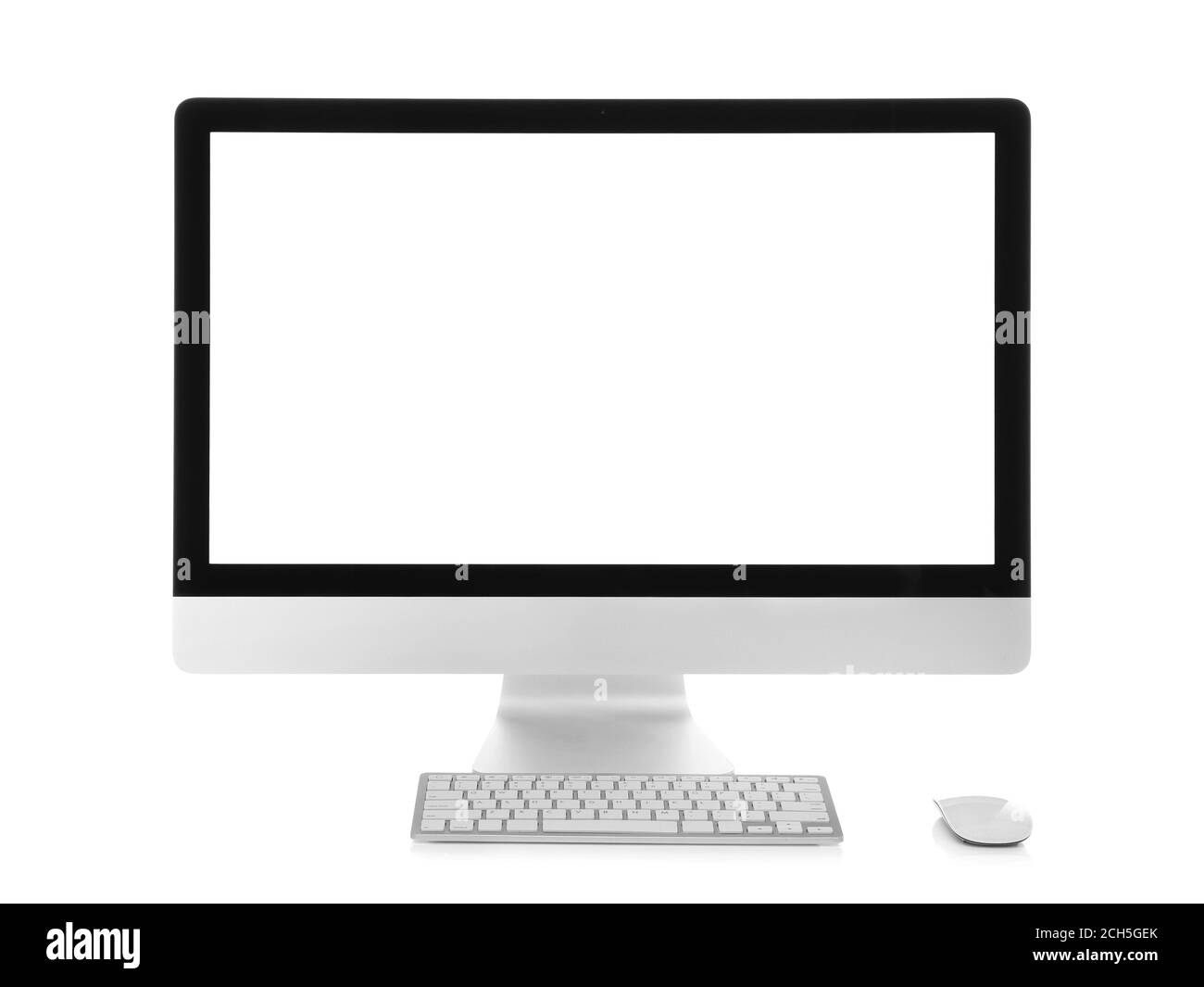 Modern computer on white background Stock Photo - Alamy