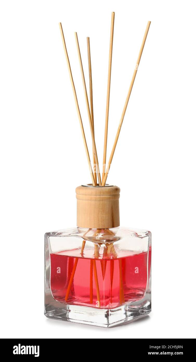 Reed diffuser on white background Stock Photo - Alamy