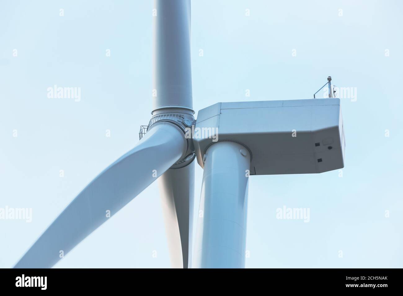 Windmill for electric power on sky background Stock Photo - Alamy