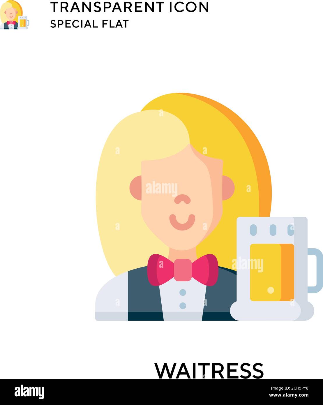 Waitress vector icon. Flat style illustration. EPS 10 vector Stock ...