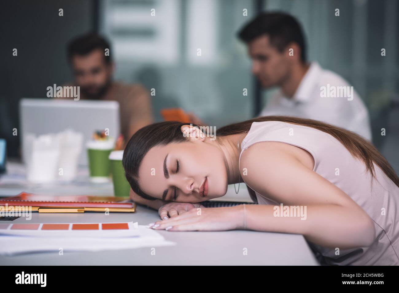 Man resting head on table hi-res stock photography and images - Alamy