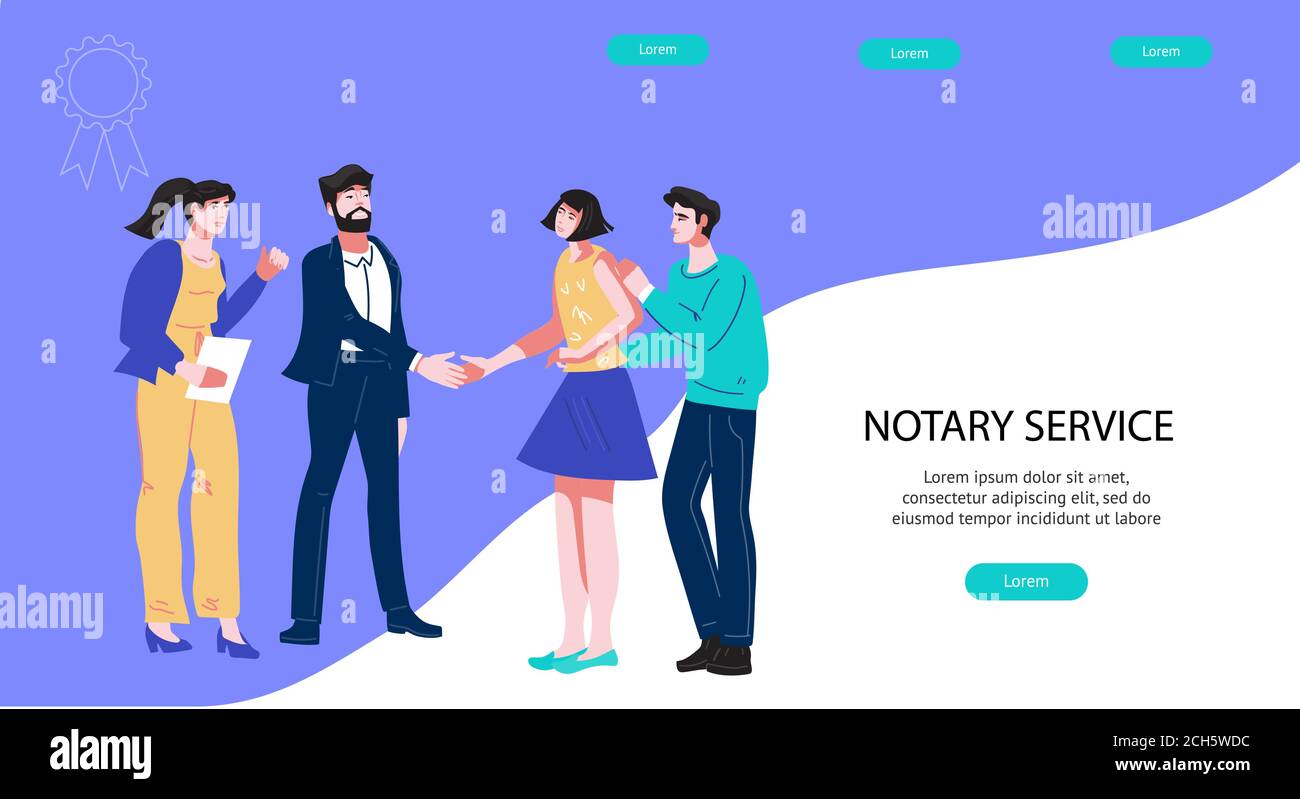 Public Notary legal support web banner template Stock Vector Image ...