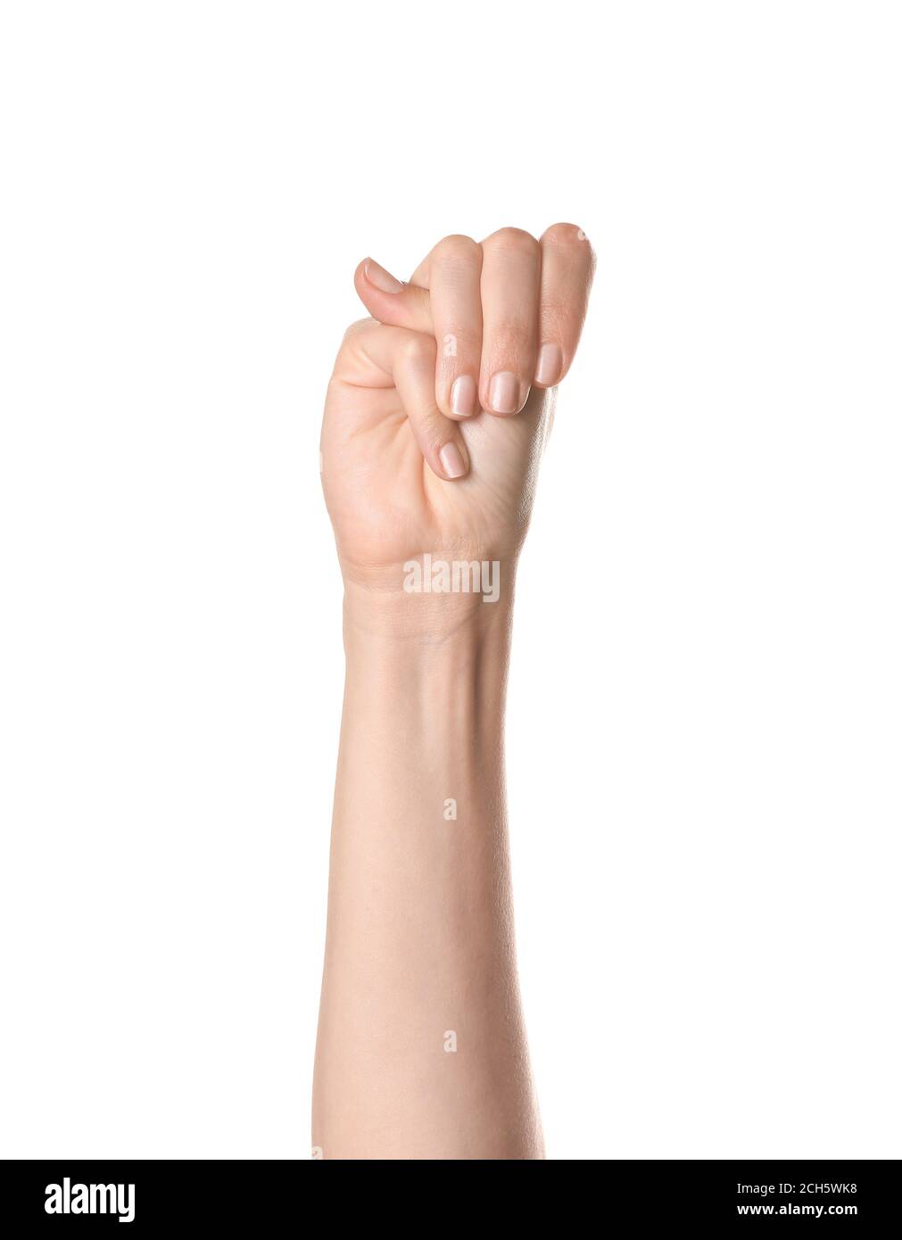 Hand showing letter M on white background. Sign language alphabet Stock ...