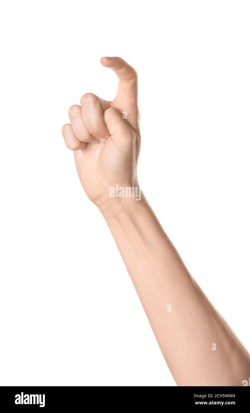 Hand showing letter X on white background. Sign language alphabet Stock ...