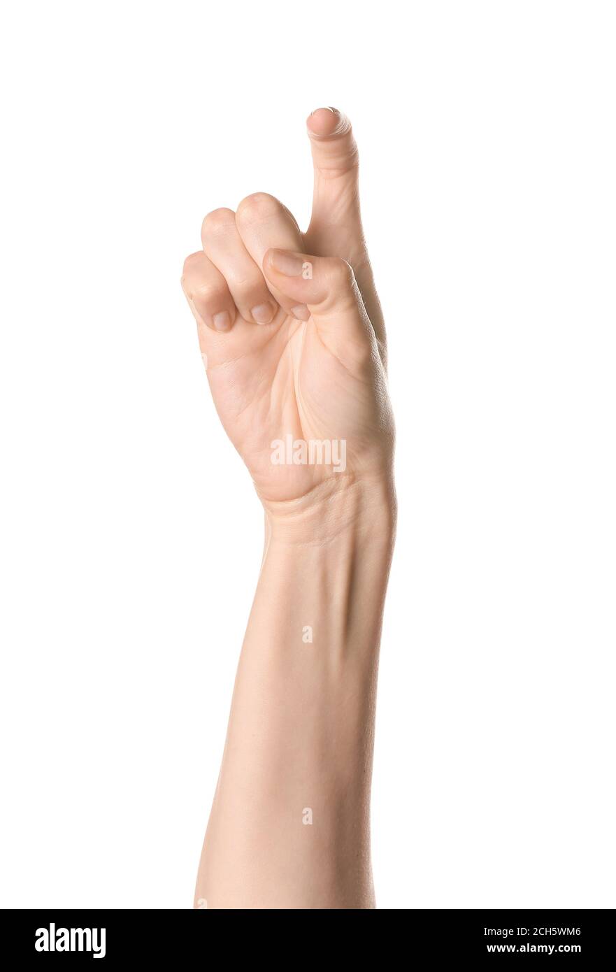Hand showing letter X on white background. Sign language alphabet Stock ...